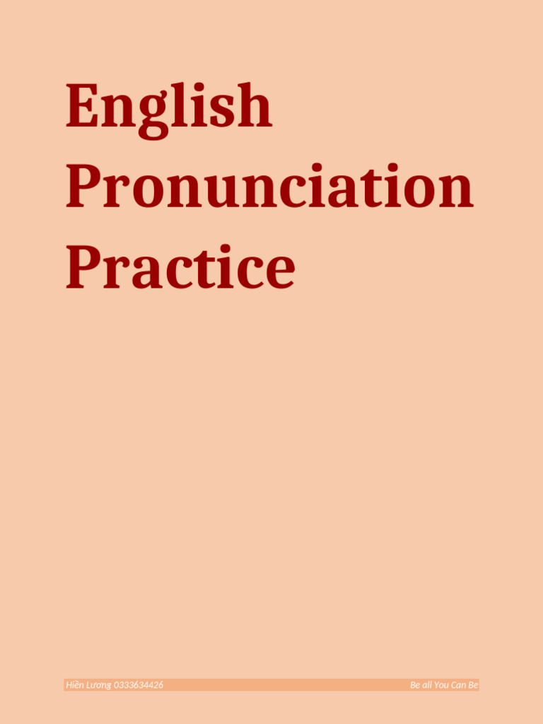 English Pronunciation Practice | PDF | Linguistics