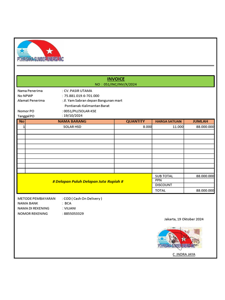 CV Pasir Utama - 0051 | PDF