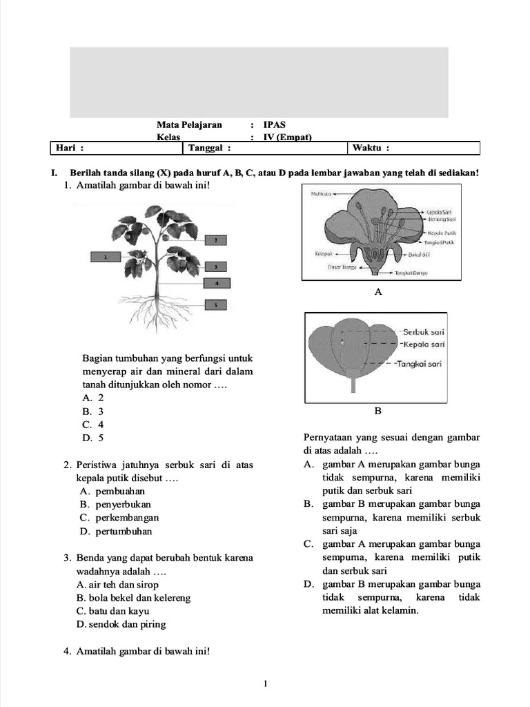 PDF Draf Soal Kunci Jawaban Mapel Ipas Kelas 4 Kurikulum Merdeka ...