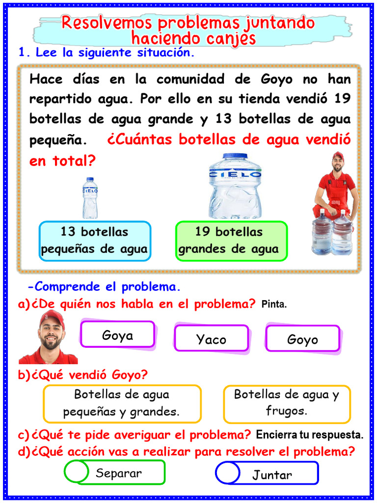 Problemas de Suma y Canje para Primaria | PDF