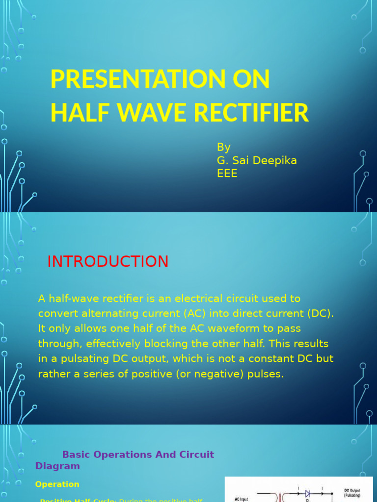Half Wave Rectifier | PDF | Rectifier | Diode