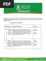 Mzuzu University ODeL Application 2025 | PDF | Vocational Education ...