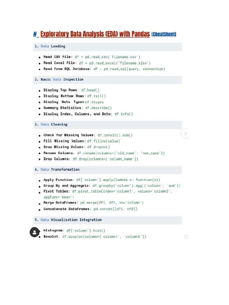 EDA Cheatsheet | PDF EDA Cheatsheet | PDF