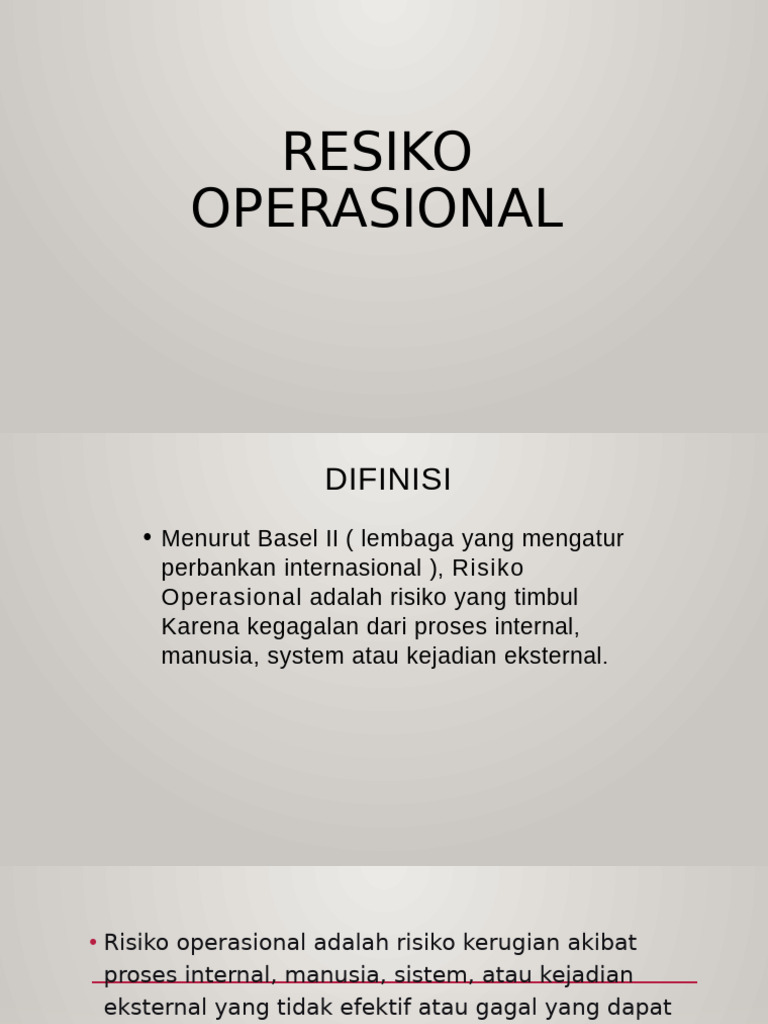 Manajemen Risiko Operasional | PDF
