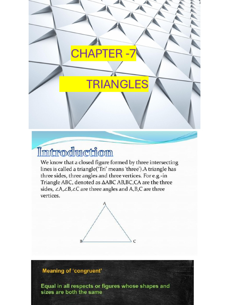 Understanding Triangles: Chapter 7 | PDF