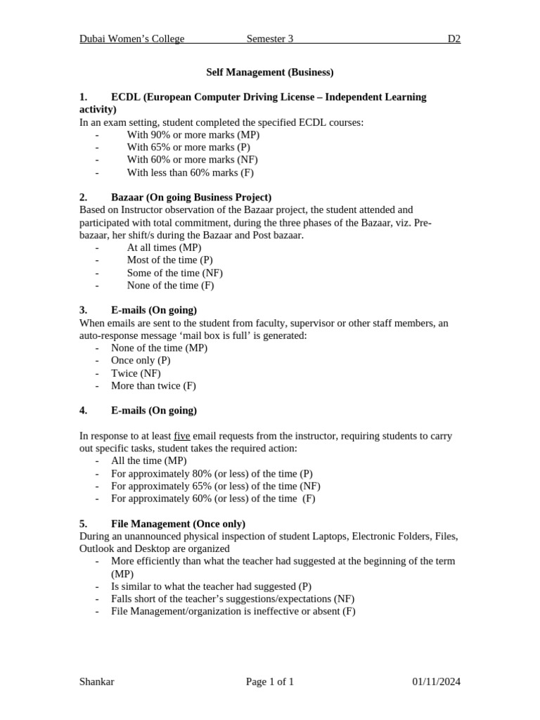 Self Management For PPD | PDF | Career & Growth