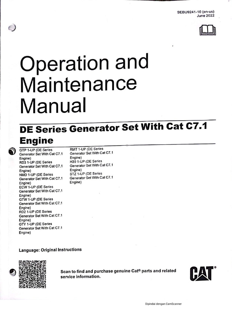 Operation and Maintenance Manual Book Cat C7.1 Engine | PDF