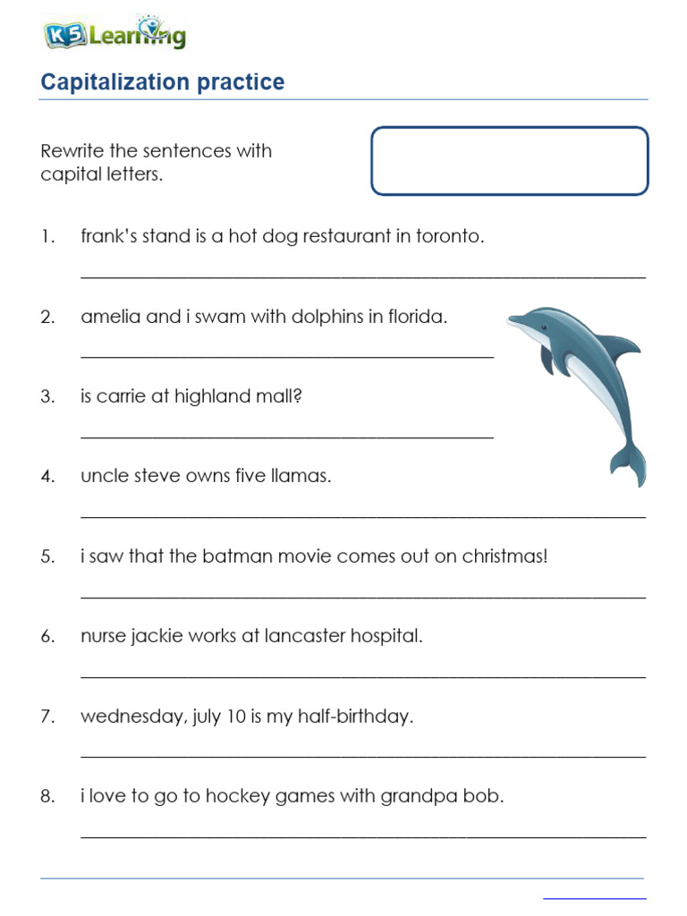 Grade 2 Capitalization Practice A | PDF | Language Arts & Discipline