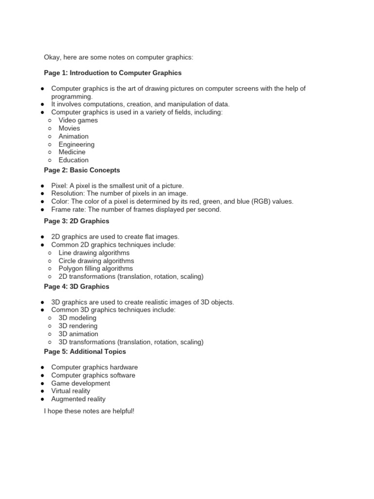 Computer Graphics | PDF