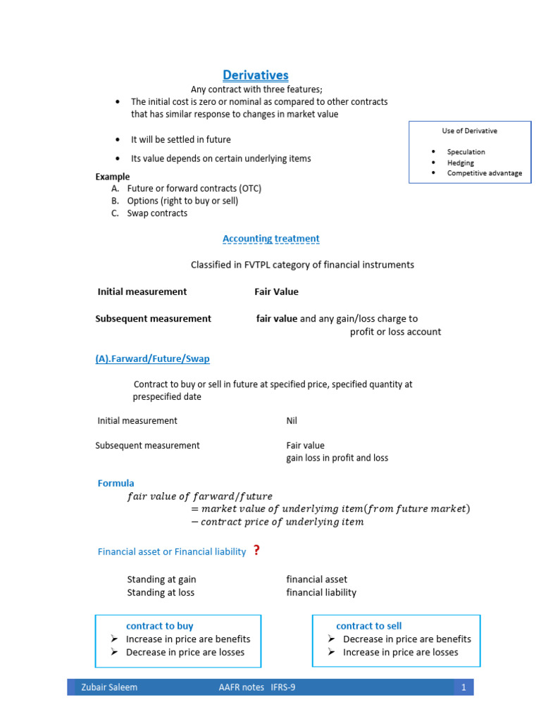 IFRS - 9 Derivatives and Hedging | PDF | Derivative (Finance) | Hedge ...