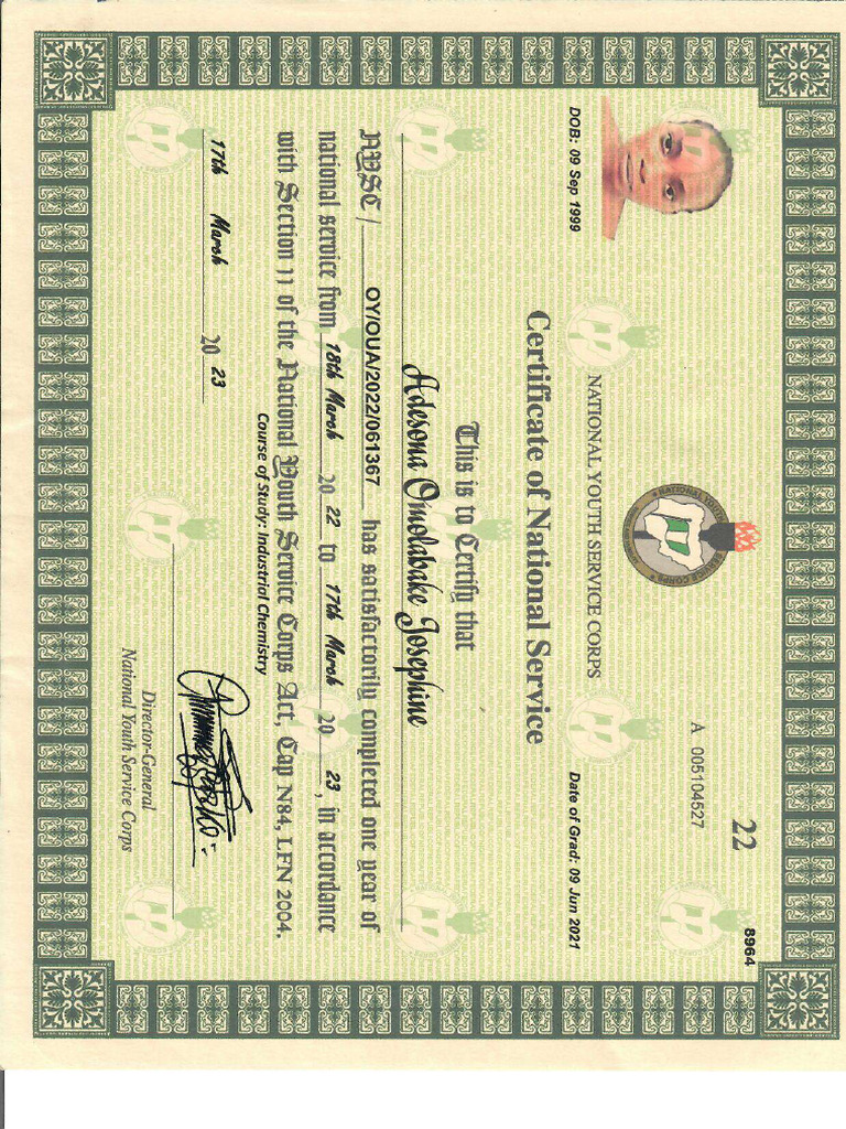 NYSC Certificate Compressed | PDF