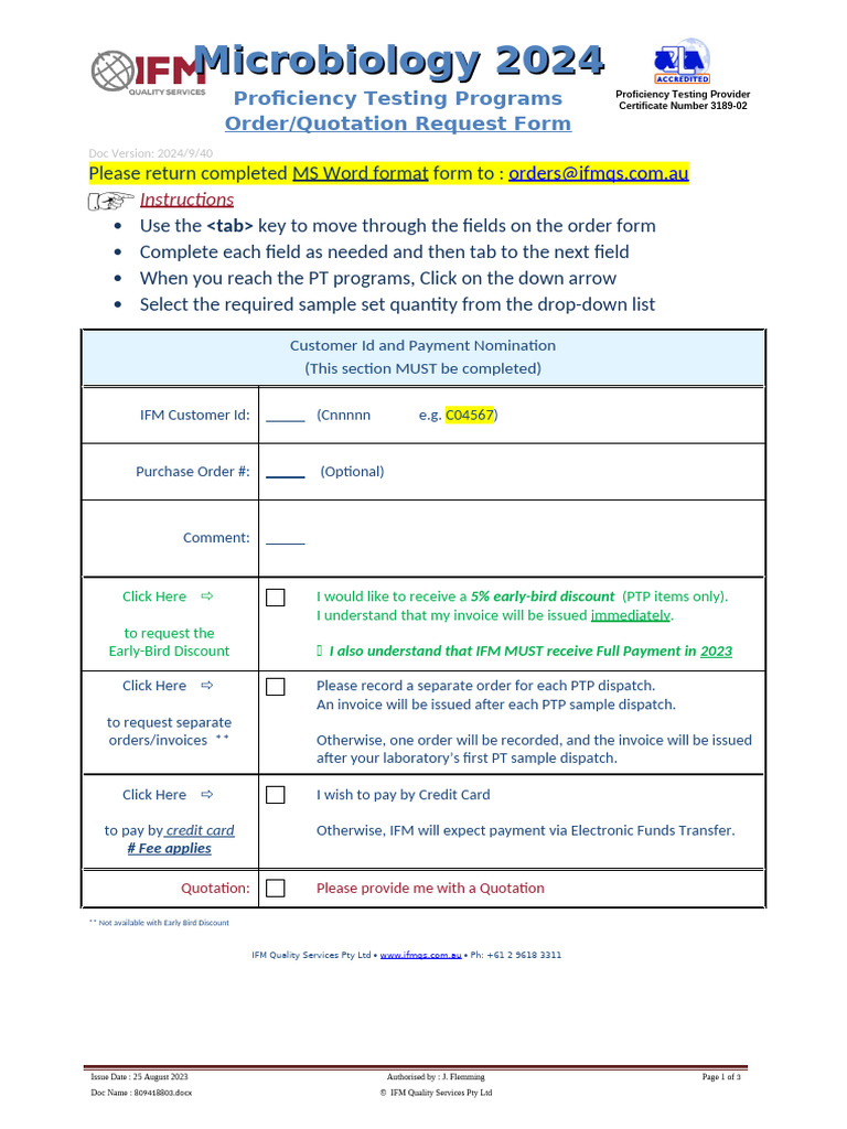 2024PT Microbiology Orderform | PDF | Ground Beef | Foods