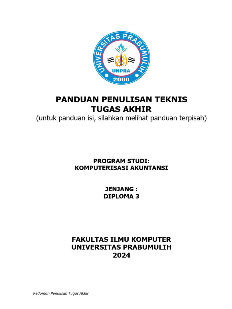 Panduan Tugas Akhir D3 Komputerisasi | PDF
