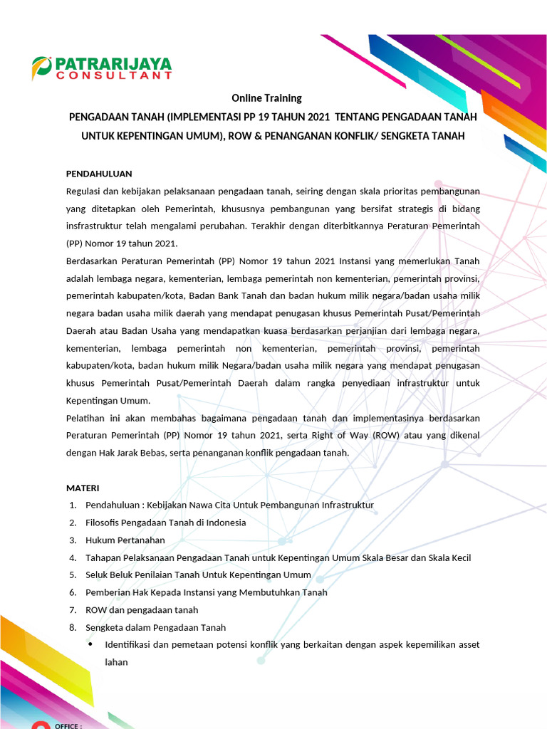 Pengadaan Tanah (Implementasi PP 19 Tahun 2021 | PDF