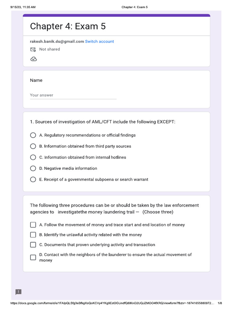 Chapter 4-Exam 5 | PDF