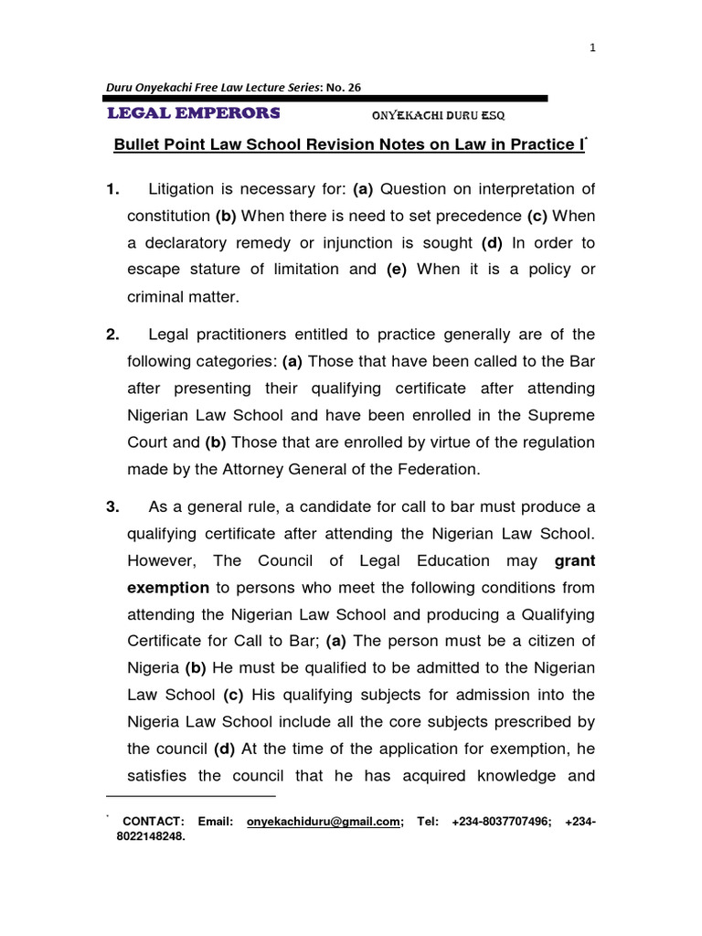 Bullet Point Revision Note On Law in Pra | PDF | Debits And Credits ...