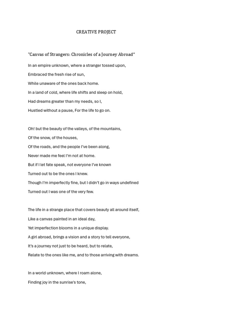 Creative Project 1 | PDF | Poetry | Metaphor