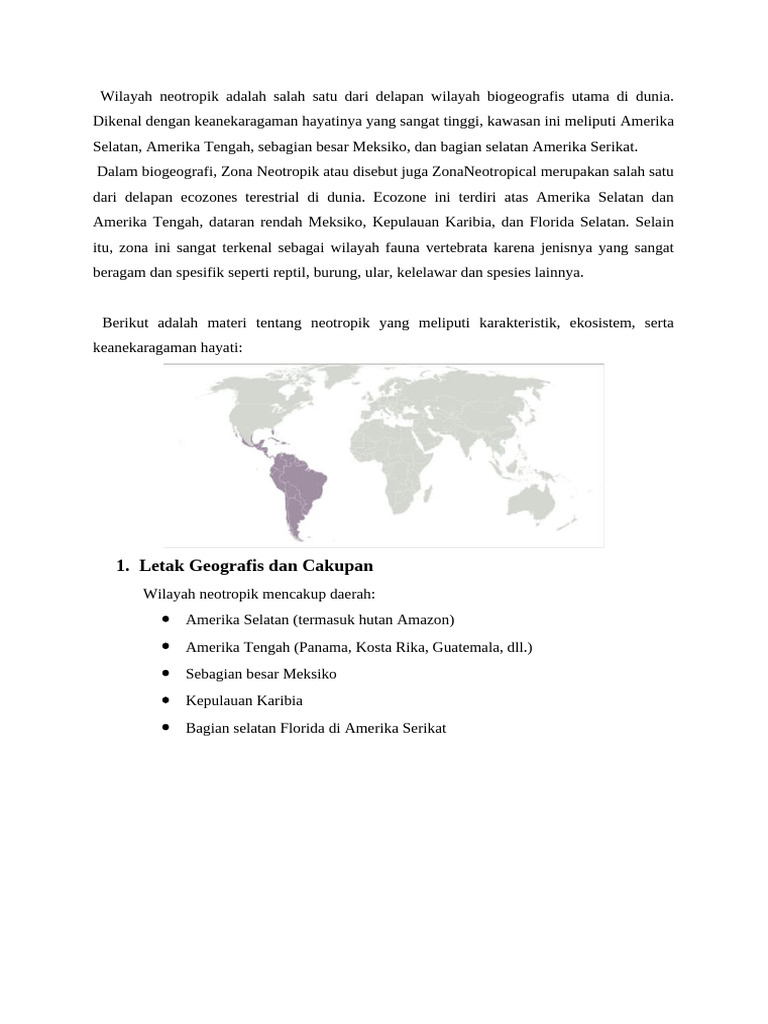 Wilayah Neotropik | PDF | Sains & Matematika