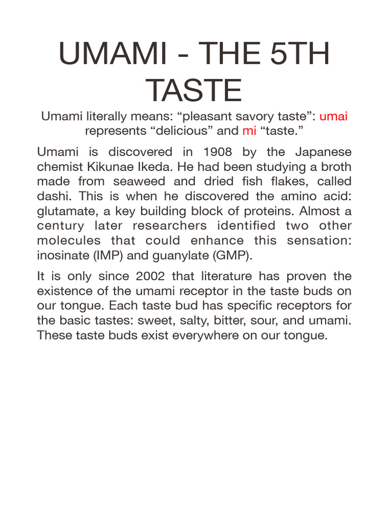 Mushroom Concentarte UMAMI Explained | PDF