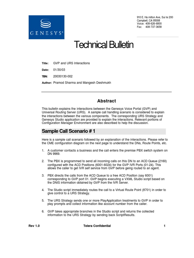 GVP and URS Interactions | PDF | Interactive Voice Response | Areas Of ...
