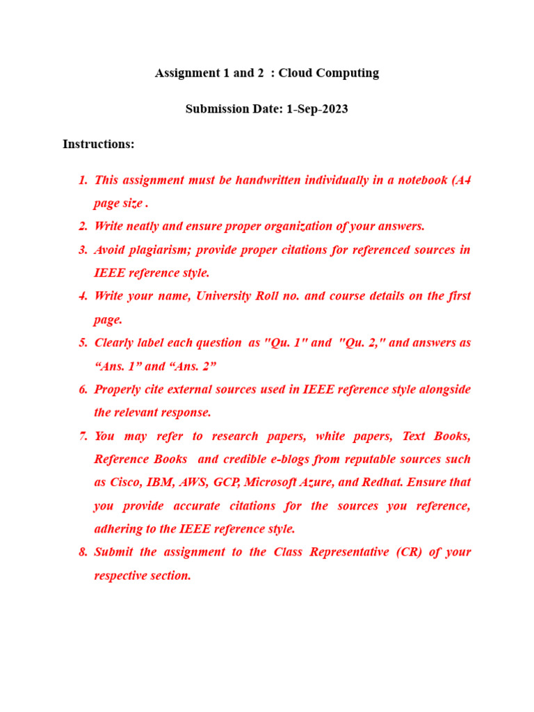 Assignment 1 And 2 Cloud Computing Pdf