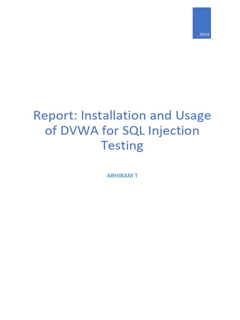 Dvwa Report | PDF | Computing | Software