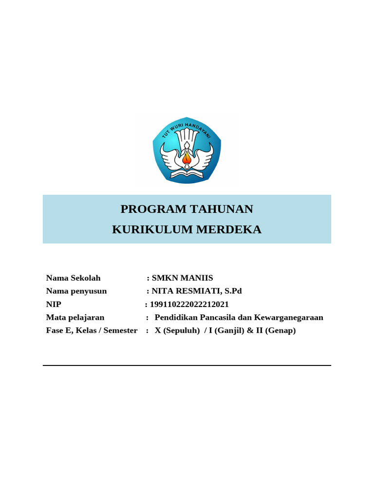 Program Tahunan PPKn Kelas 10 SMKN | PDF | Ilmu Sosial | Sains & Matematika