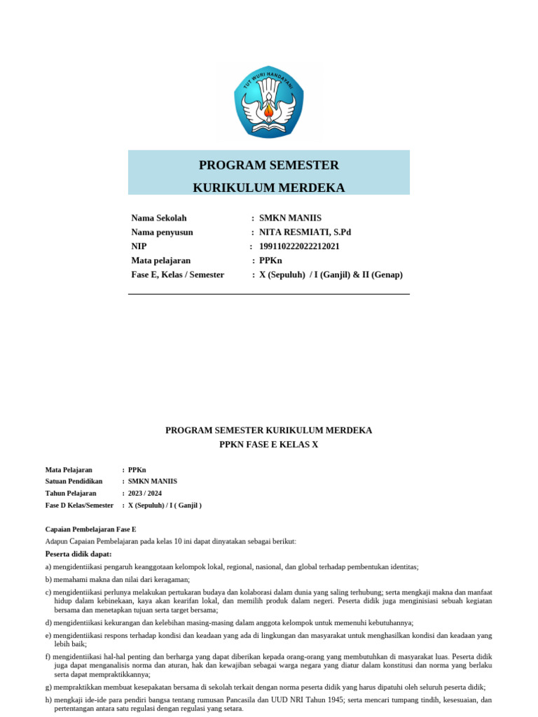 PROMES Kurikulum Merdeka | PDF
