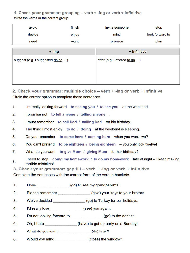V - Ing & To V | PDF