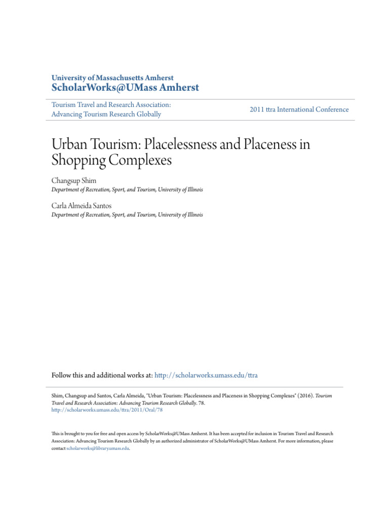 Urban Tourism: Shopping Complexes' Impact | PDF | Popular Culture ...