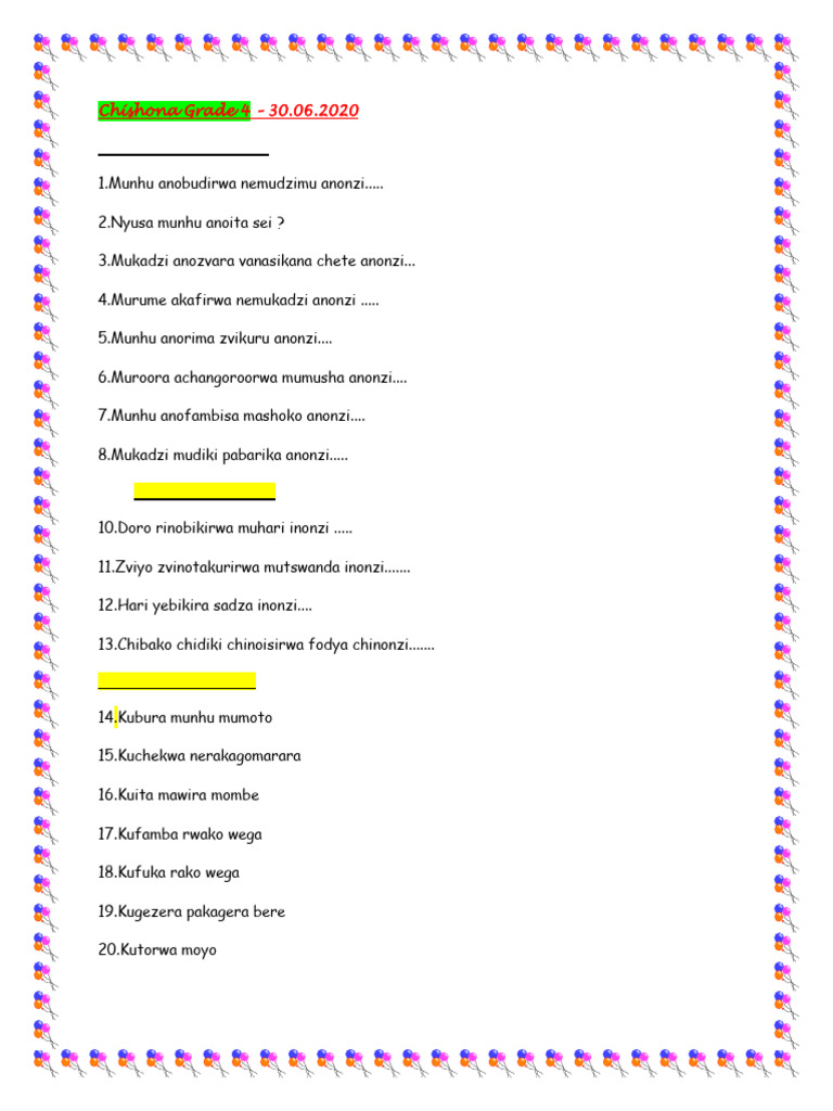 Ruzivo rweVanhu muChishona Grade 4 | PDF | Agama & Spiritualitas
