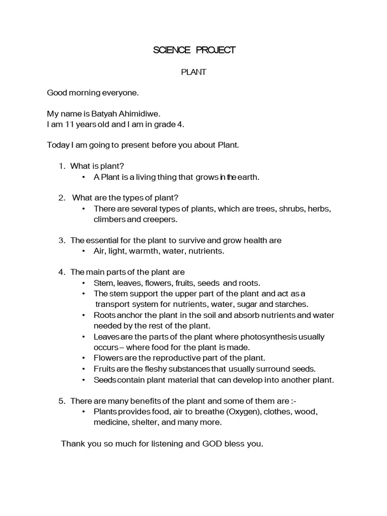 Batyah - Science Project | PDF