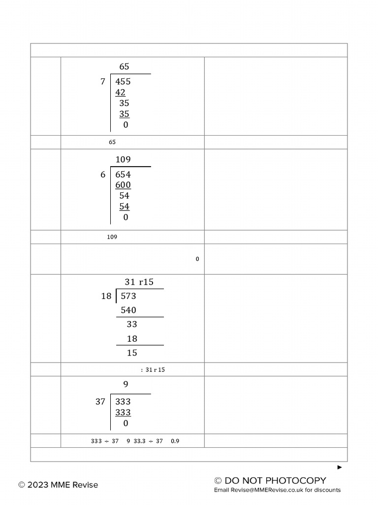 Long Division Answers MME | PDF | Algorithms And Data Structures ...