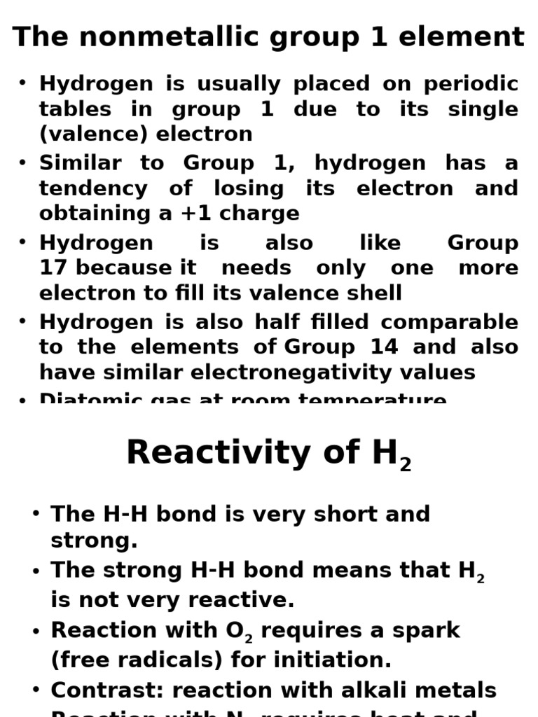 Properties and Uses of Hydrogen | PDF | Hydride | Hydrogen