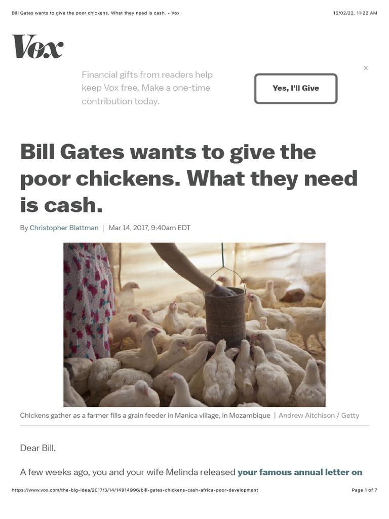 Cash vs. Chickens: Aid Debate Explained | PDF | Poverty | Poverty ...