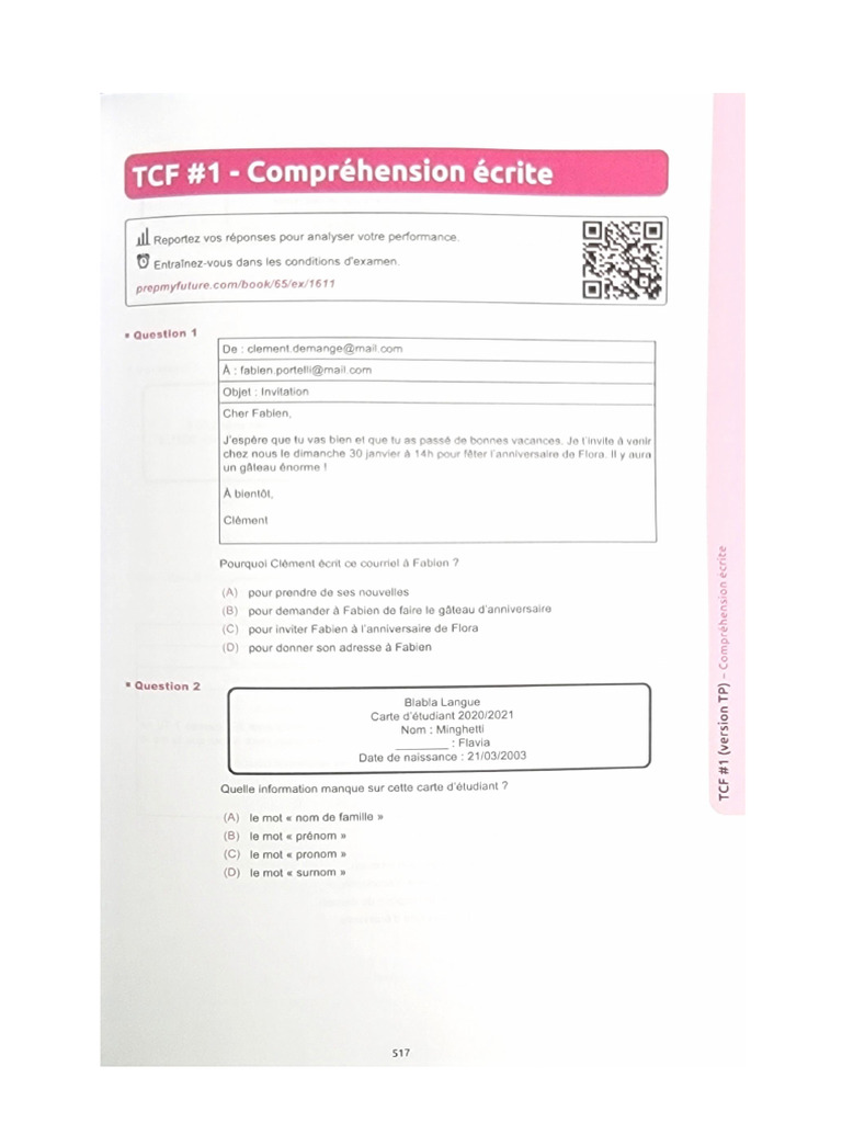 Comprehension Ecrite 21 - 7 | PDF