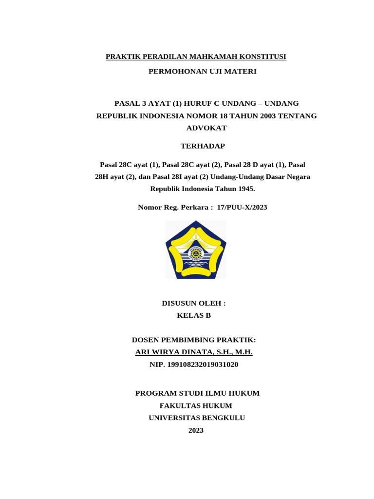 Berkas MK Kelas B Final!!! | PDF