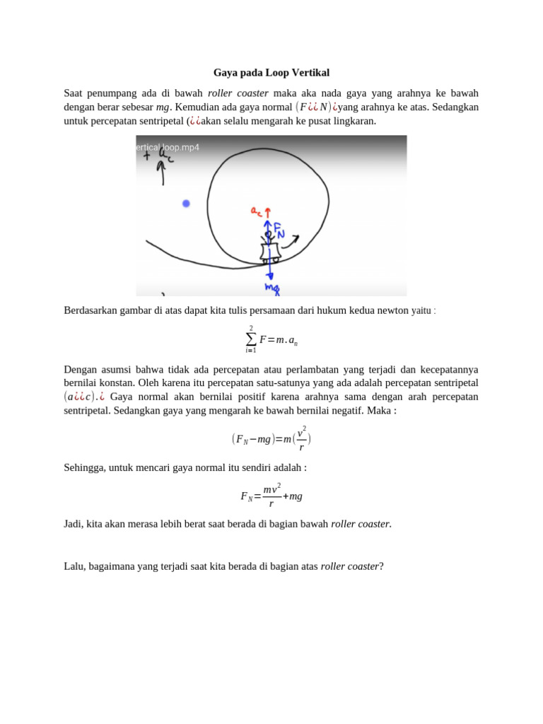 Gerak Pada Loop Vertikal | PDF | Sains & Matematika