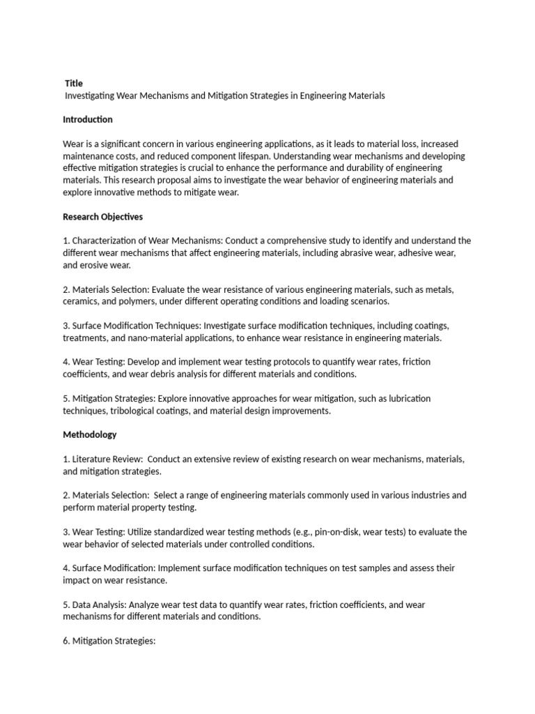 Wear Mechanisms in Engineering Materials | PDF | Wear | Friction