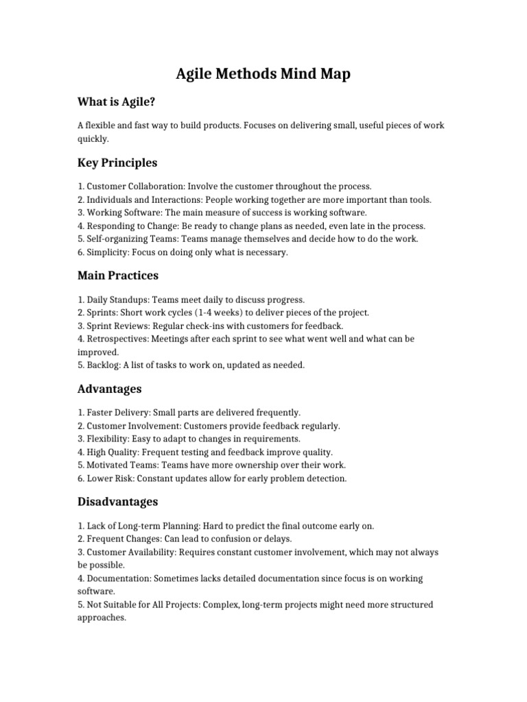 Agile Methods Mind Map | PDF