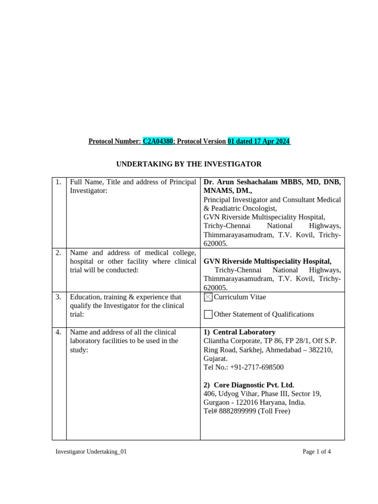 1 C2A04380 IU 01 Template Protocol V 01 Updated | PDF | Clinical Trial ...