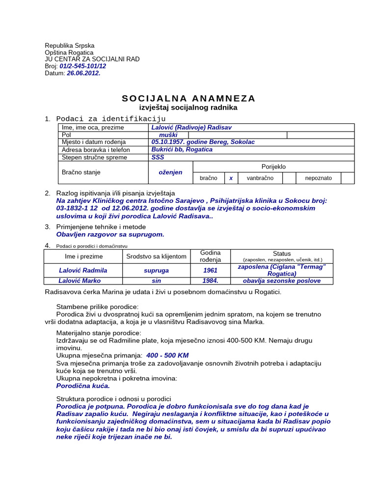 Anamneza Lalovic | PDF