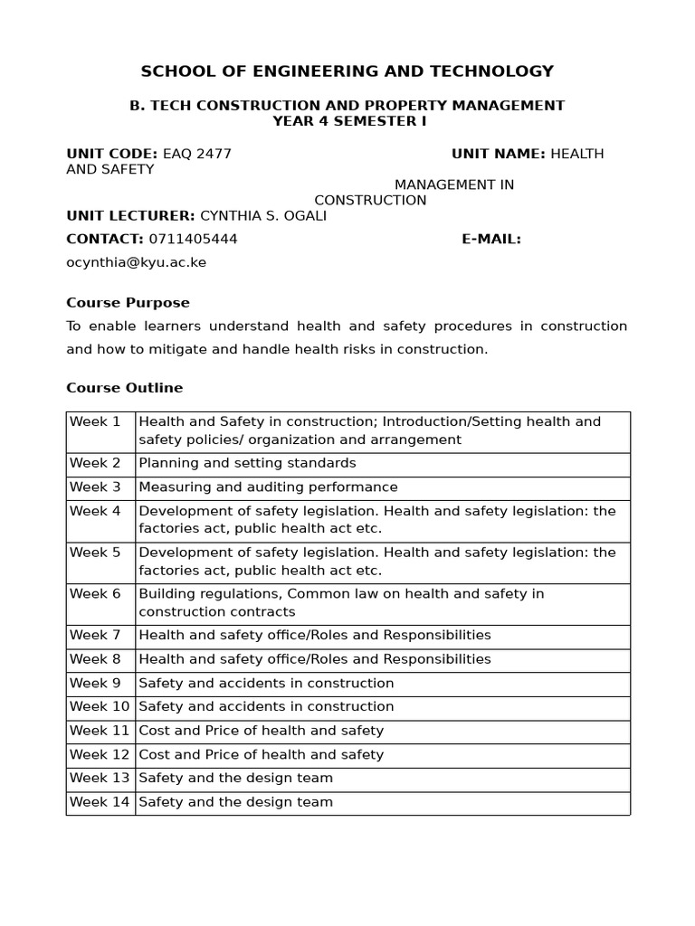 Construction Safety Course Guide | PDF | Occupational Safety And Health ...