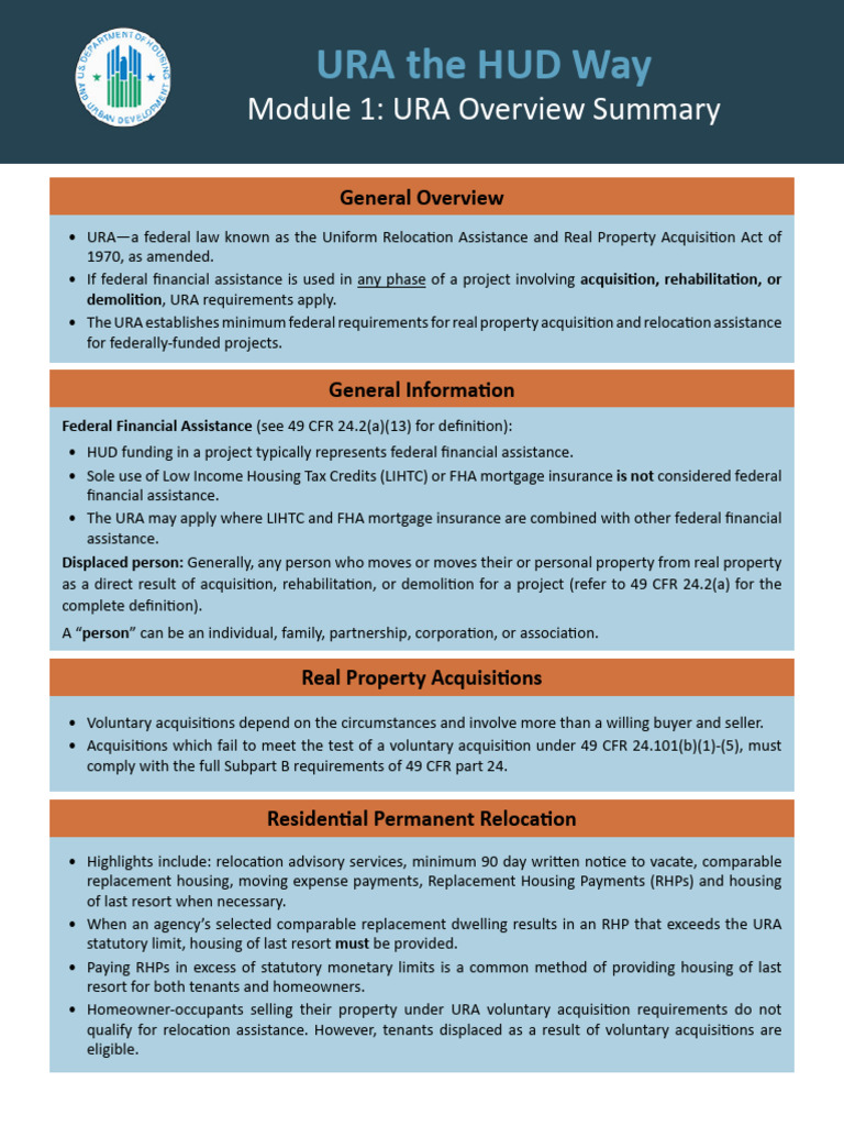 URA The HUD Way Module 1 Summary | PDF | Economies | Payments