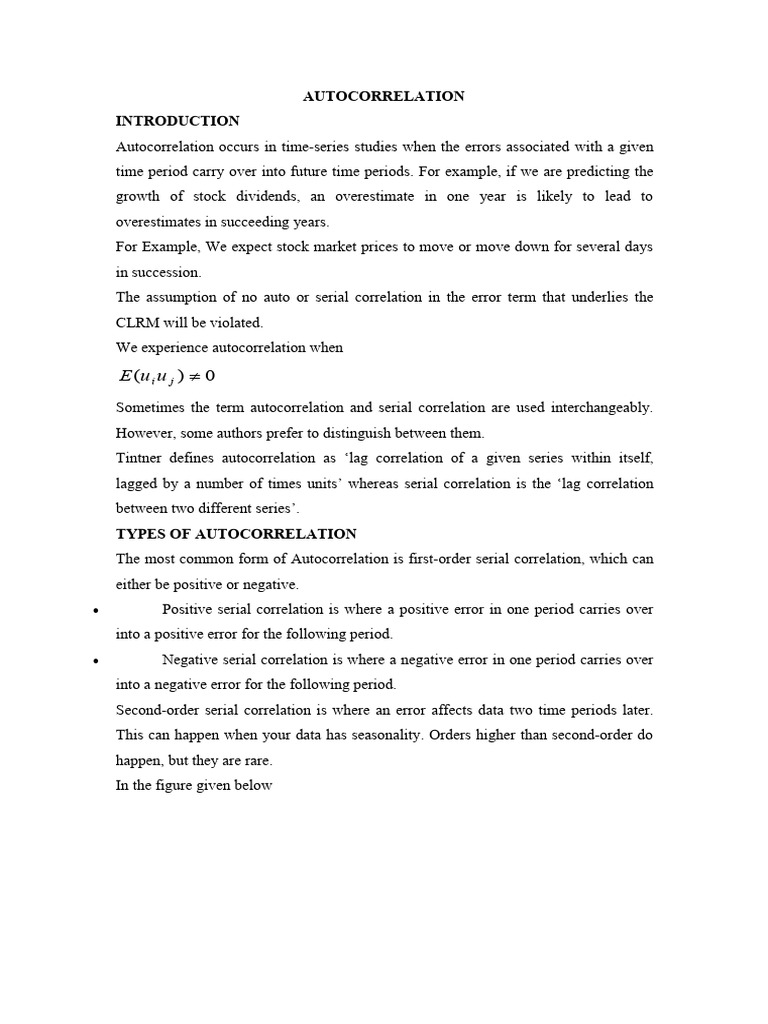 Understanding Autocorrelation In Time Series Pdf