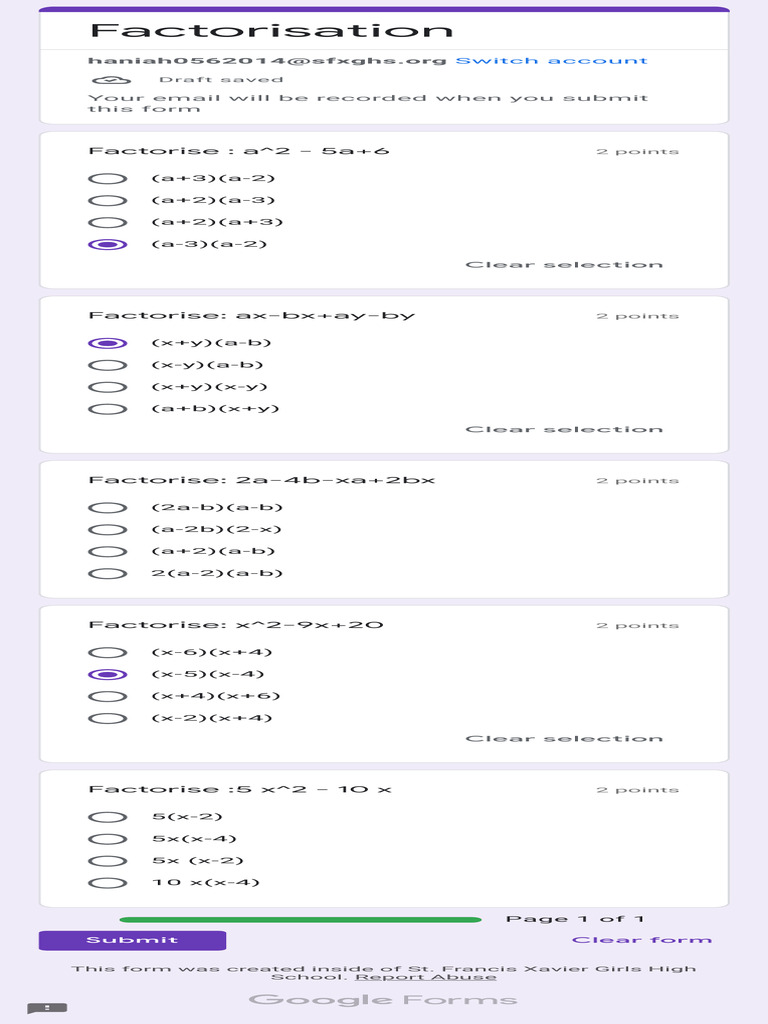 Factorisation 5 | PDF