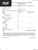 Class 10 Boards Marksheet Icse | PDF