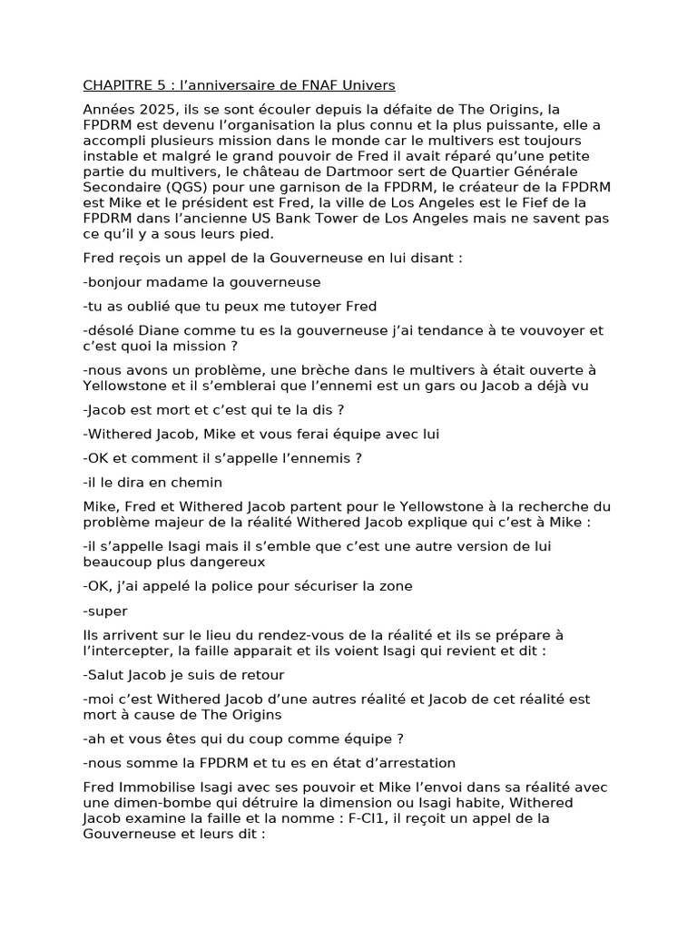 FNAF Univers : Missions et Multivers | PDF