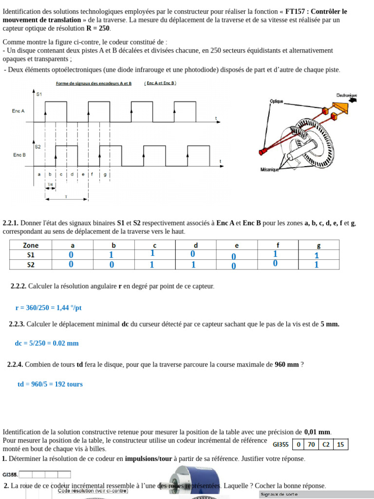 TD Codeur | PDF | Capteur