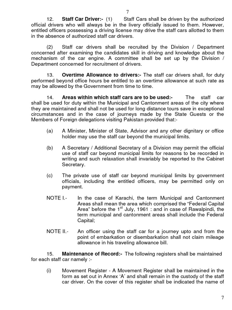 Staff Car Usage and Management Rules | PDF | Driver's License | Land ...